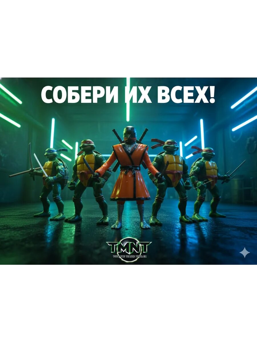 Игровой набор фигурки TMNT "Новая версия", 5 фигурок, ABS-пластик, подвижные суставы