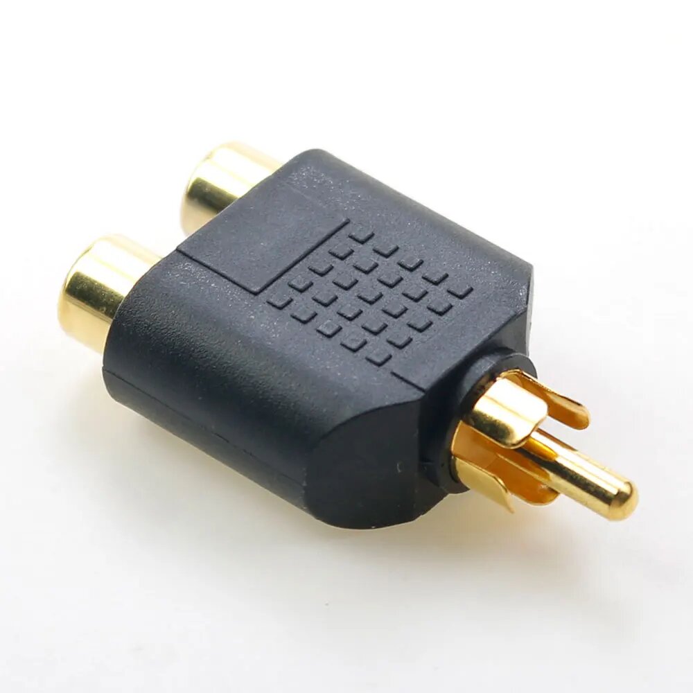 Аудиоадаптер 2RCA - 3.5 мм, черный