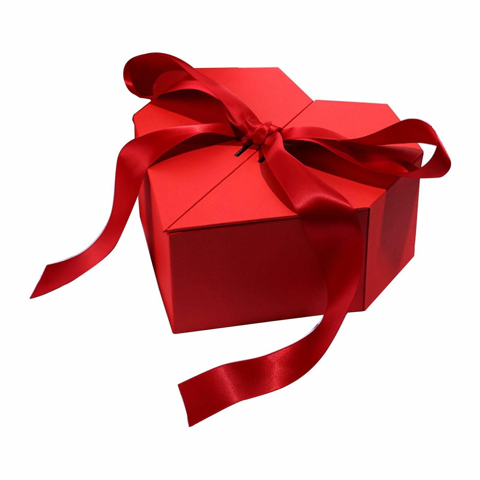 Сердечко-коробка с бантом, красный