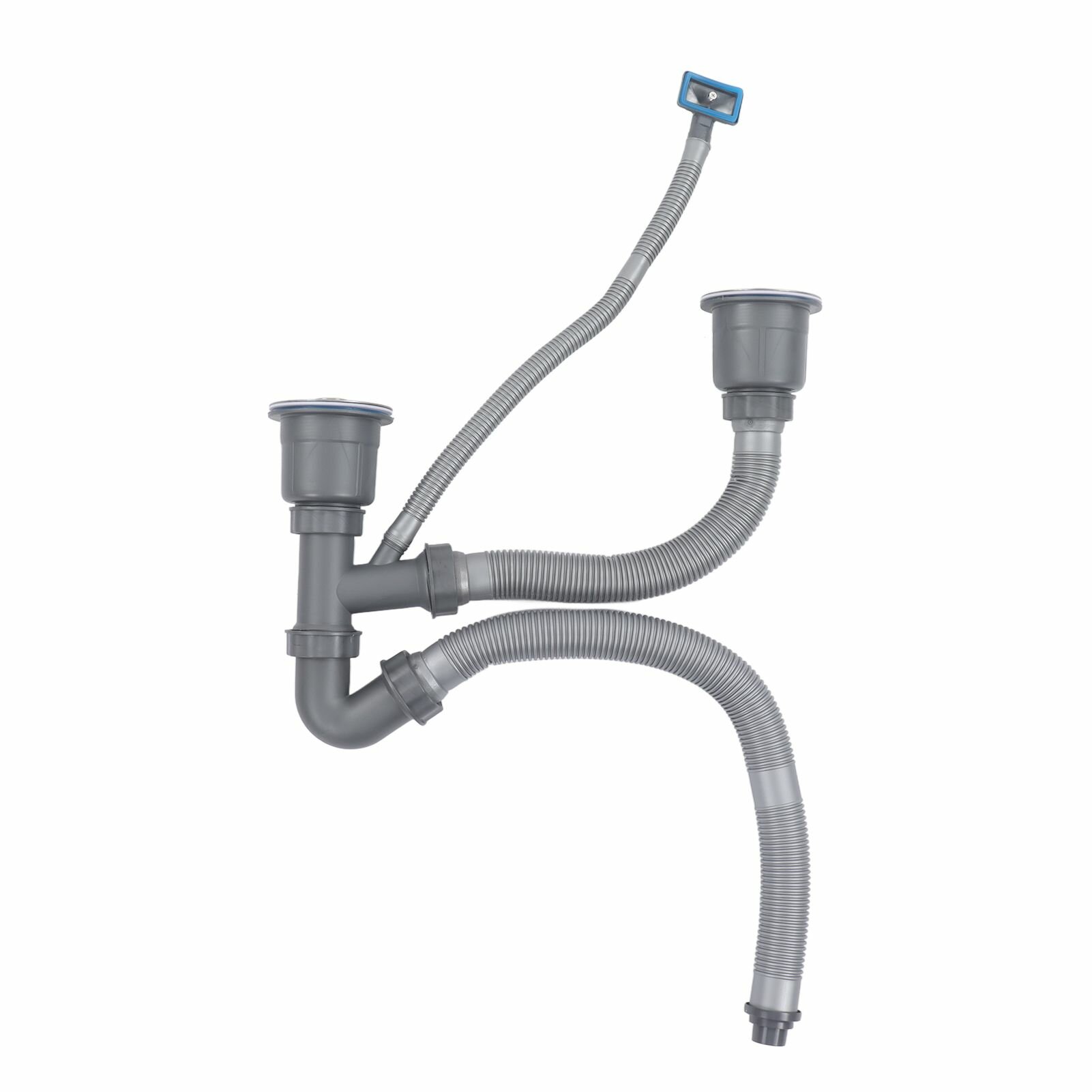 Комплект для слива кухонной раковины с двойным шлангом, быстросливной, расширяемый, универсальный сливной узел с несколькими дезодорирующими фильтрами для эффективного удаления сточных вод