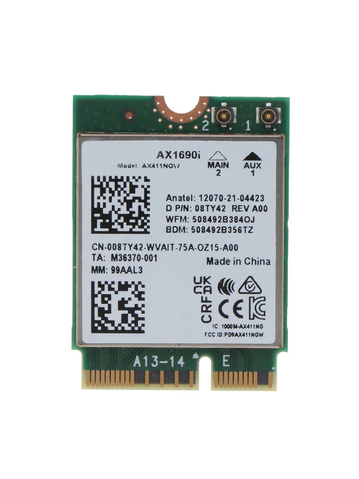 Killer 1690i AX411NGW WIFI6E Tri-band 2.4GHz/5GHz/6GHz CNVI Wireless Network Card AX411 Bluetooth-compatible 5.3