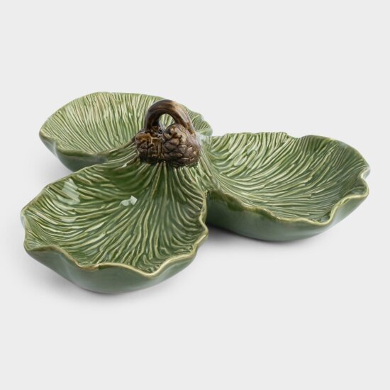 Менажница Anna Lafarg Fir branch Шишки на еловой ветке 3 секции, 23 см, зеленый (ANLAF-DDC-310124-4)