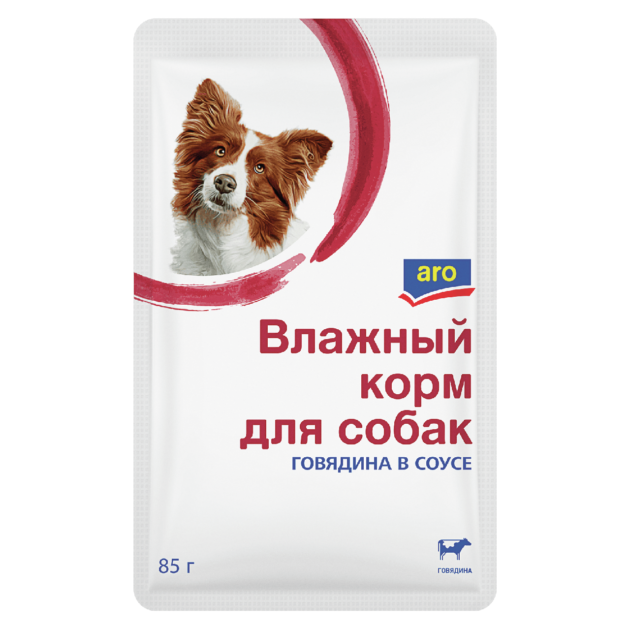 Влажный корм ARO с говядиной повседневный для собак 85 г x 5 упаковок