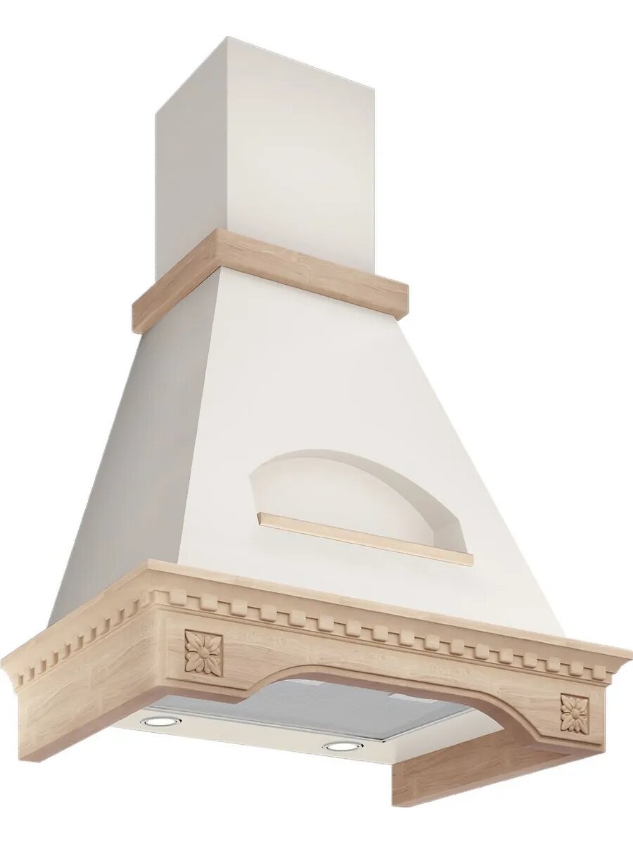 Вытяжка Elikor Бельведер Флореале 60П-650-П3Д (943805), металл/дерево, бежевая