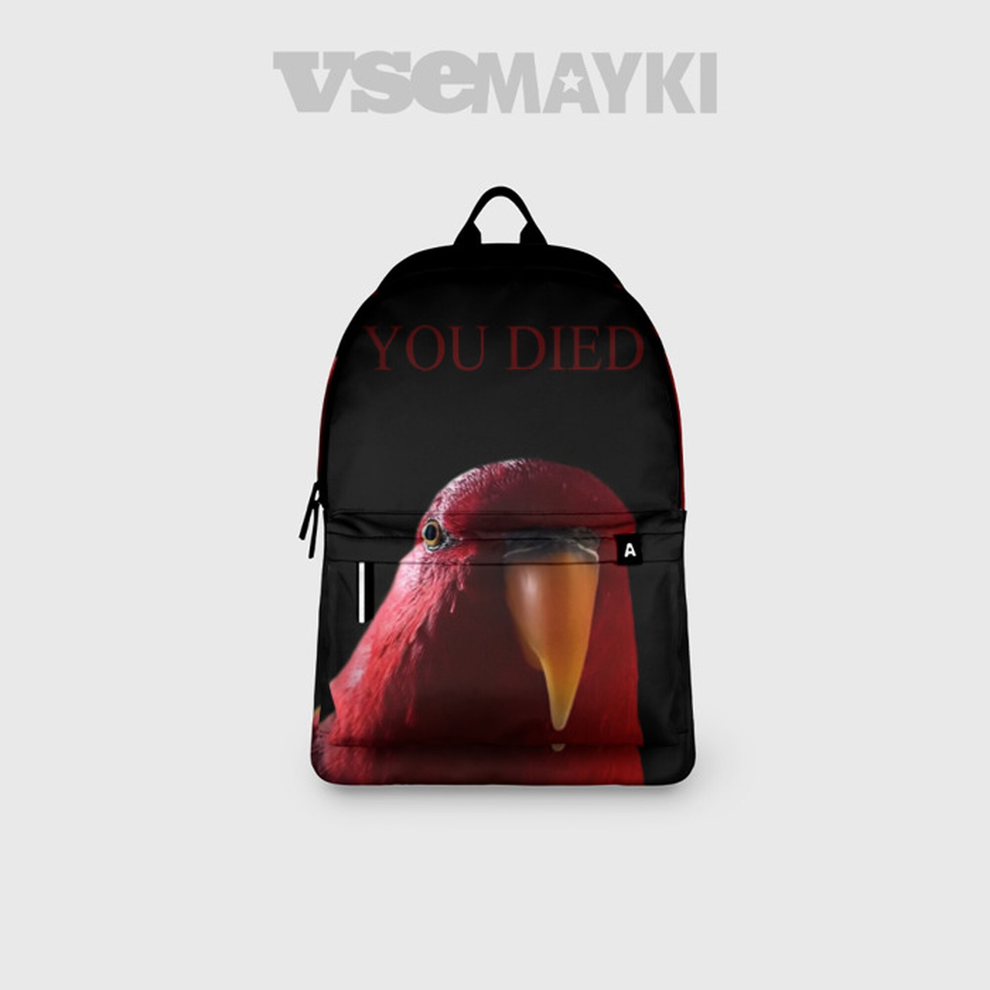 Рюкзак с принтом Красный попугай Red parrot, One size, белый