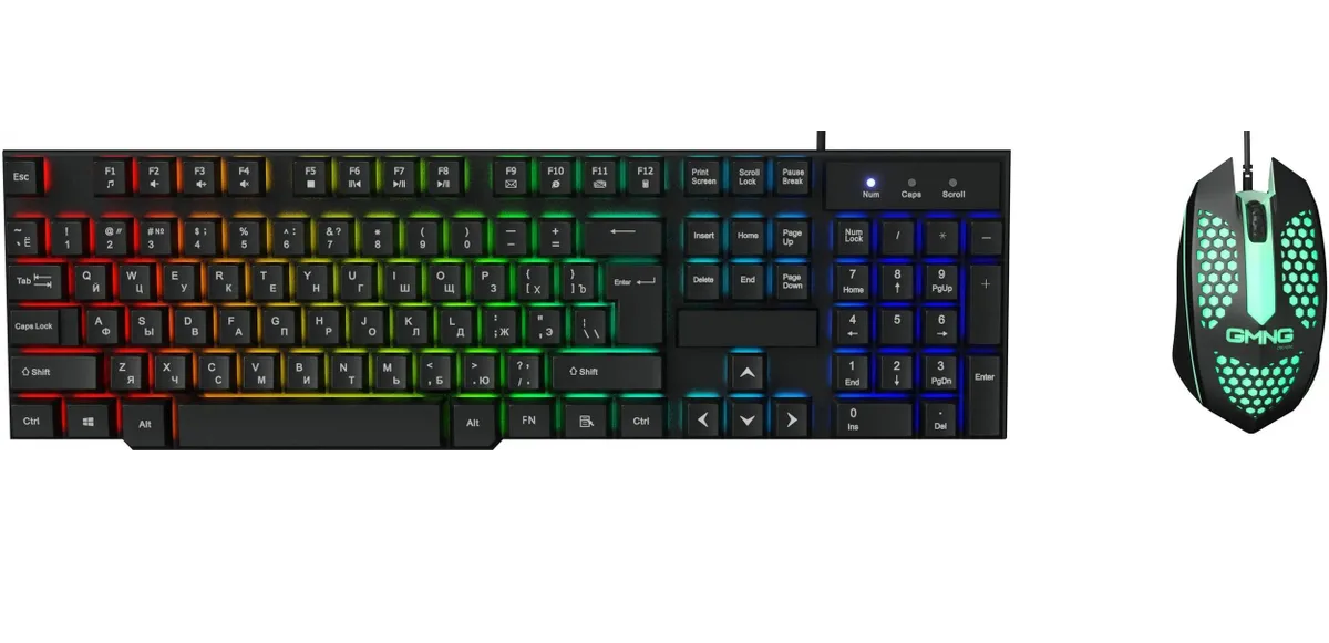 Комплект (клавиатура+мышь) Oklick 400GMK, USB, проводной, черный [1546779]