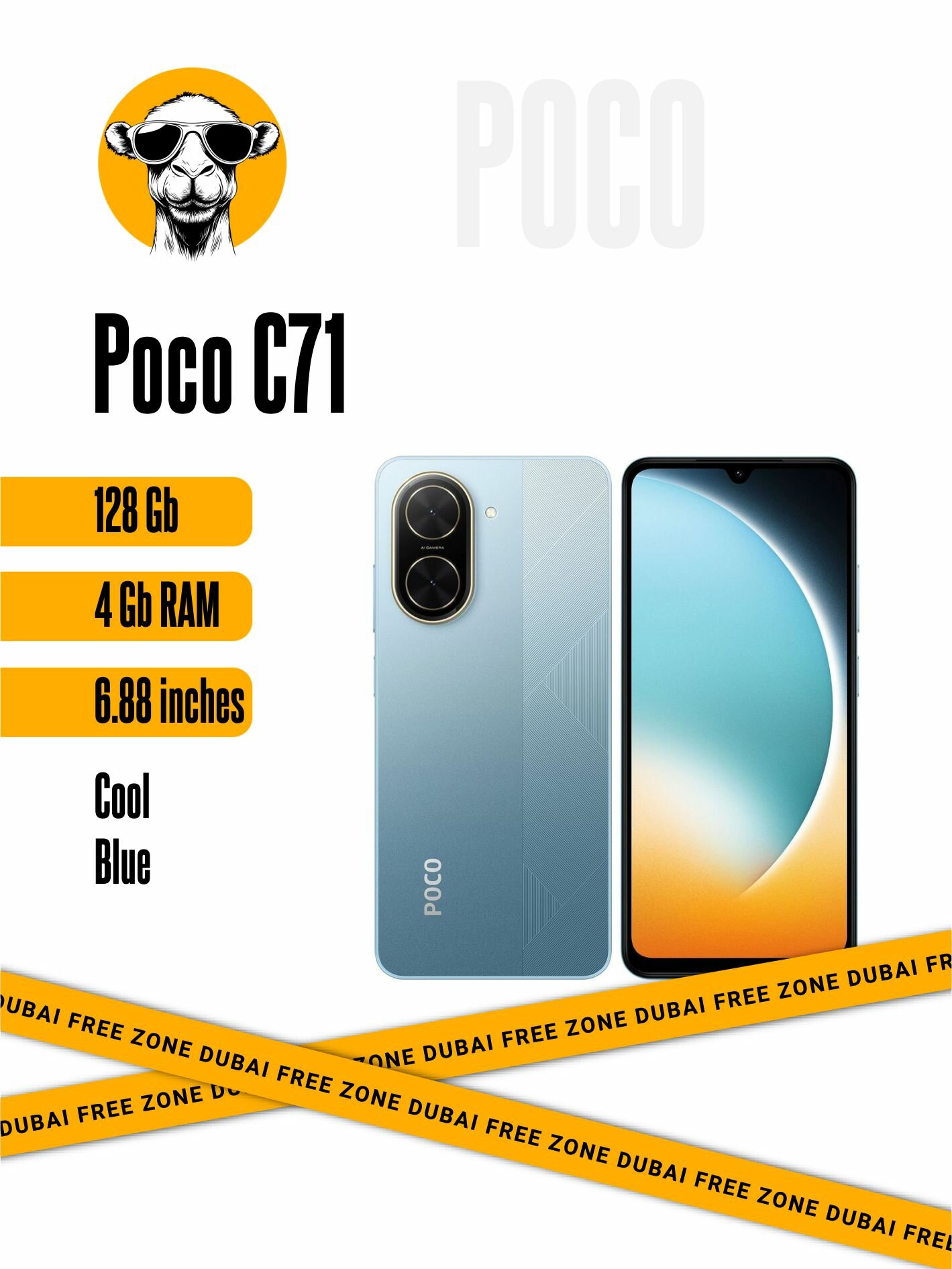 Смартфон Poco C71 4/128Gb Cool Blue/Голубой