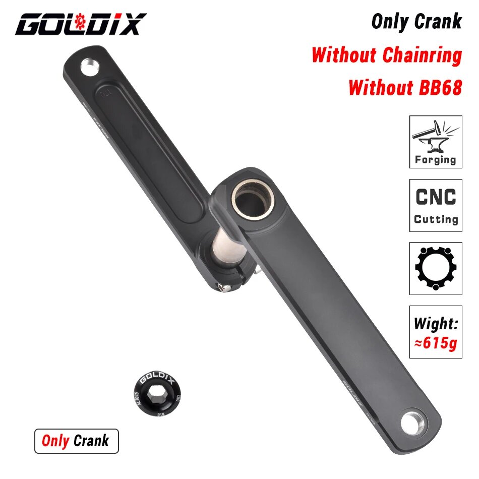 GOLDIX-Road Шатуны для шоссейных велосипедов алюминиевые 50-34T 172.5mm, Only Crank