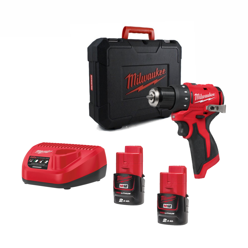 Аккумуляторная дрель-шуруповерт Milwaukee M12 BLDDRC-202C 4933499686