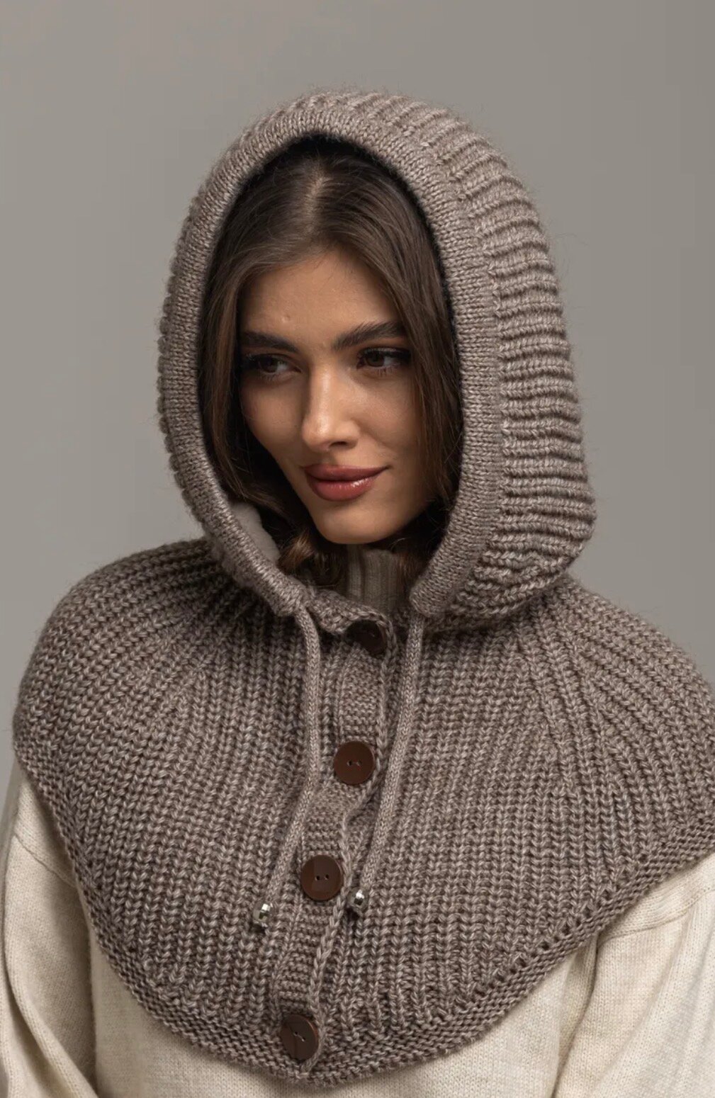 Капор  Капюшон вязаный капор на флисе для девочек и женщин