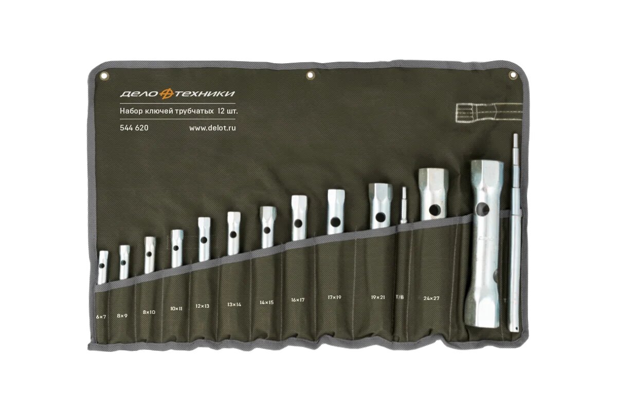 Набор торцевых ключей Дело Техники 544620, сталь 31CrV3, хромирование, 12 шт