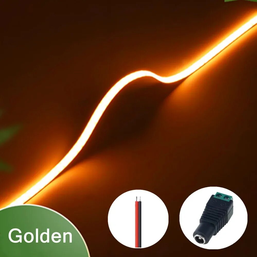 Светодиодная лента COB 12В, Gold, 1m