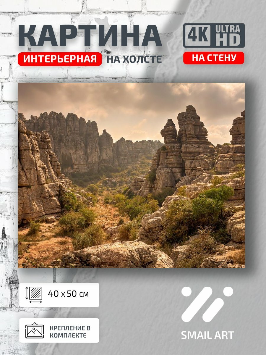 Картина на холсте интерьерная 40 на 50 на стену Скалы Landscape для спальни пейзаж интерьер