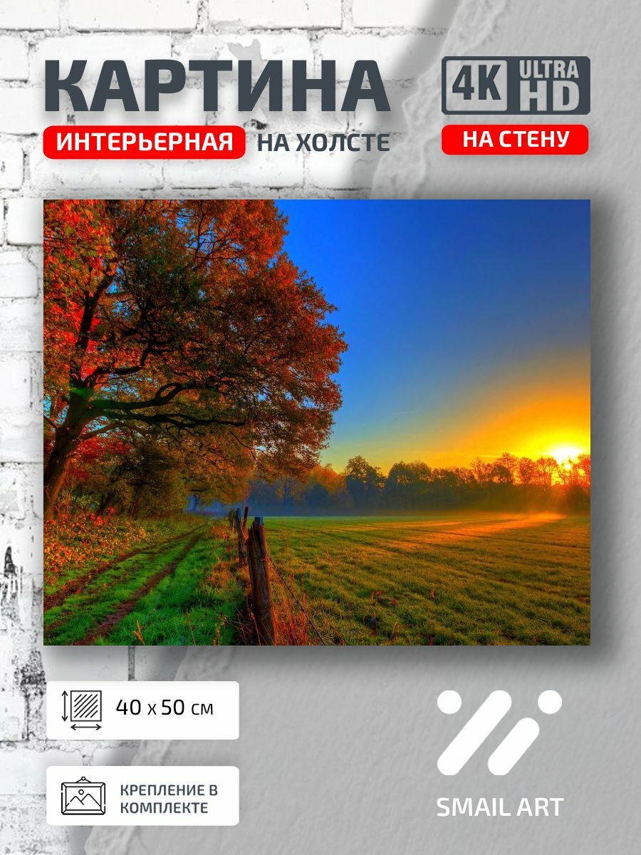 Картина на холсте интерьерная 40 на 50 на стену Степь Landscape для спальни пейзаж интерьер