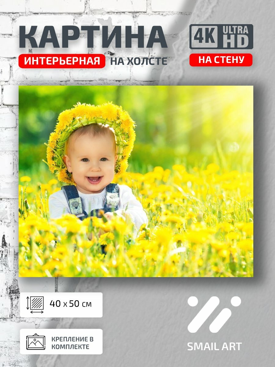 Картина на холсте интерьерная 40 на 50 на стену Улыбка Mood для офиса атмосфера интерьер