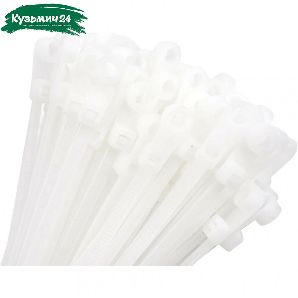 Хомут под винт Вихрь 73/9/1/33 нейлон 3.6х150 мм, упаковка 100 шт, белый