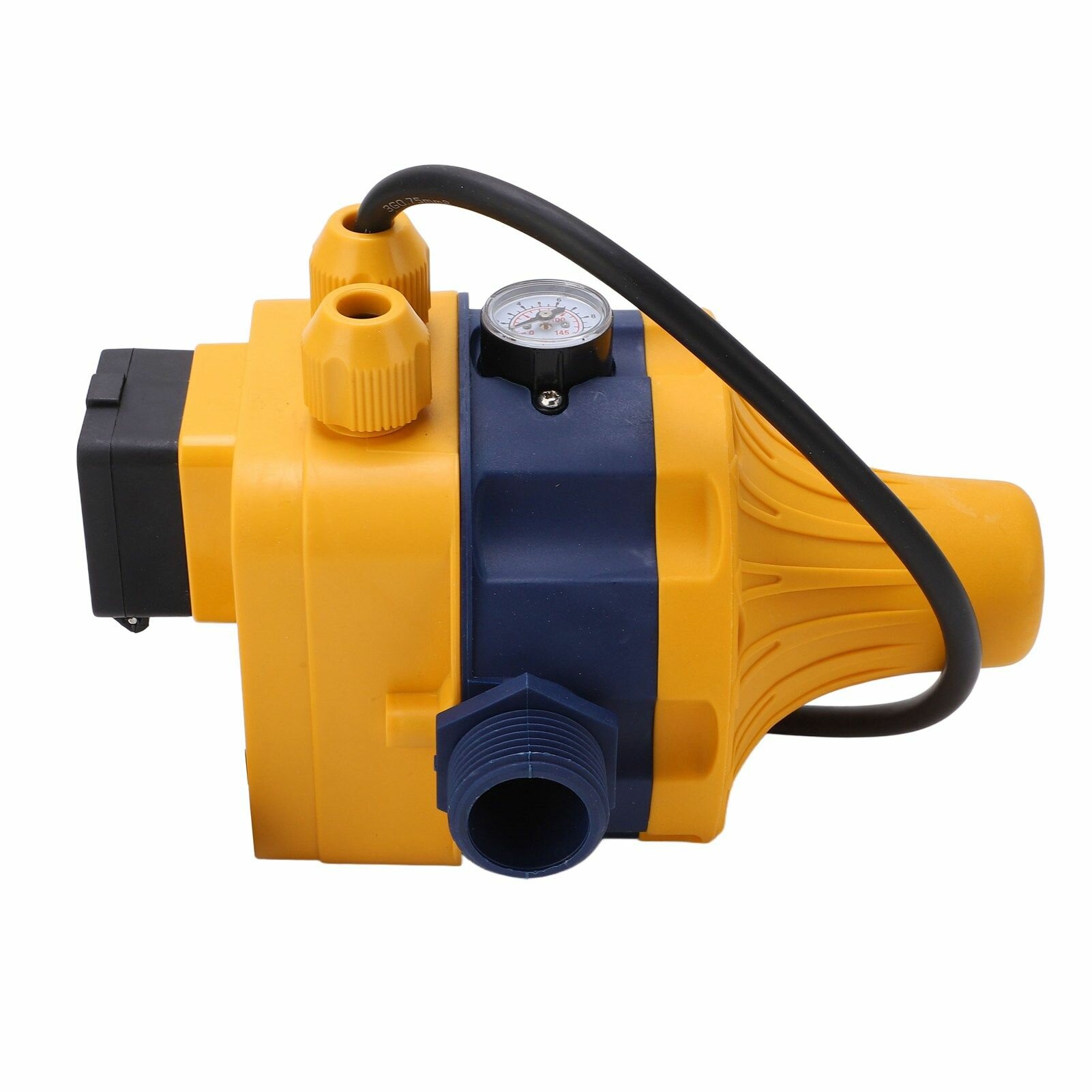 Автоматический контроллер давления для водяного насоса с защитой IP65, желтый синий, ABS материал, 1.5бар-3.0бар, 10A, 10бар, G1 дюйм