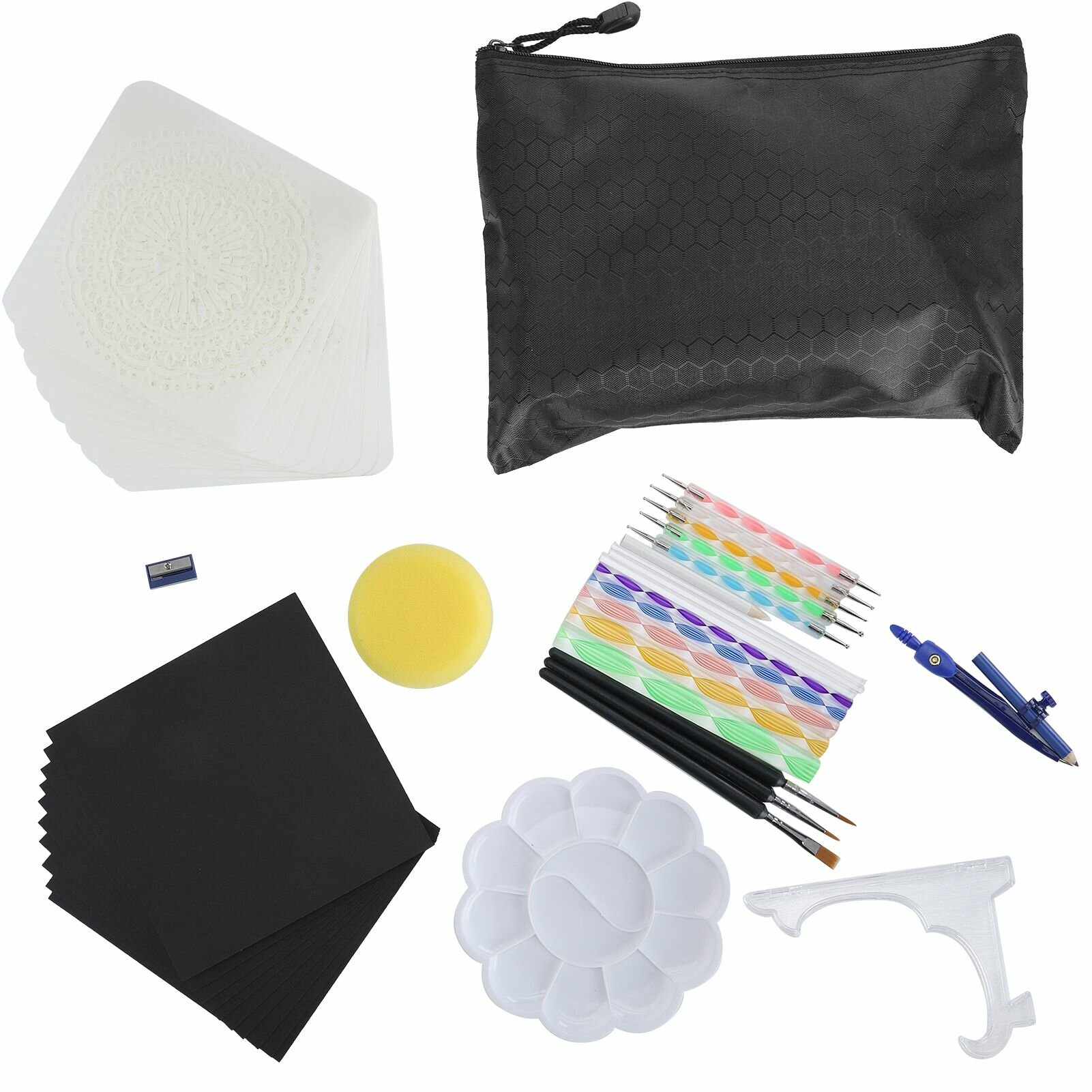 43 шт, набор инструментов для раскрашивания мандалы, DIY художественный шаблон, украшение, палка, аксессуары для рисования