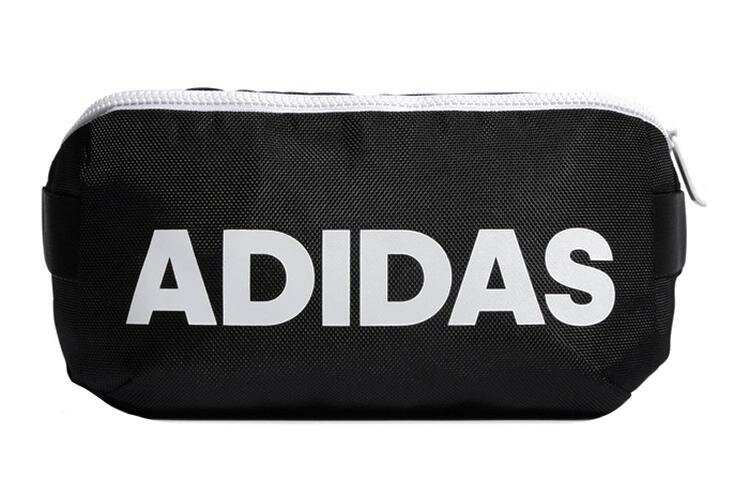 Сумка Поясная сумка унисекс Adidas черно-белый логотип, Regular, черная