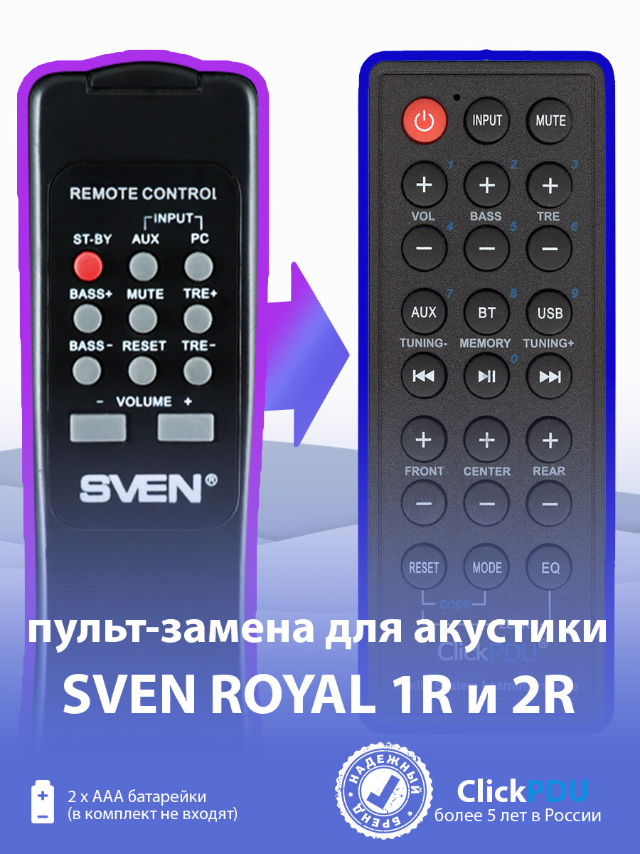 Пульт-замена для SVEN ROYAL 1R, 2R