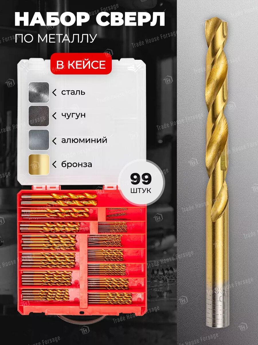Набор сверл по металлу 100 предметов