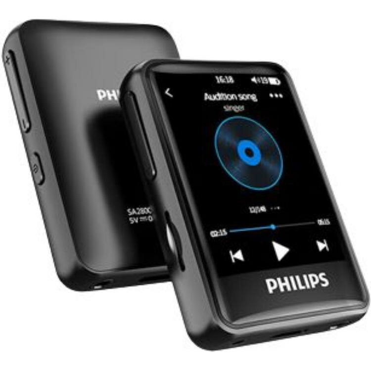 MP3/MP4 плеер PHILIPS 13996898 черный, 13996898, компактный, легкий, поддержка MP3/MP4