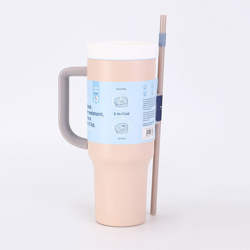 Стаканчик Owala Ice Cup с двухслойной вакуумной изоляцией, нержавеющая сталь 304, 40 унций, портативный стакан для воды с трубочкой