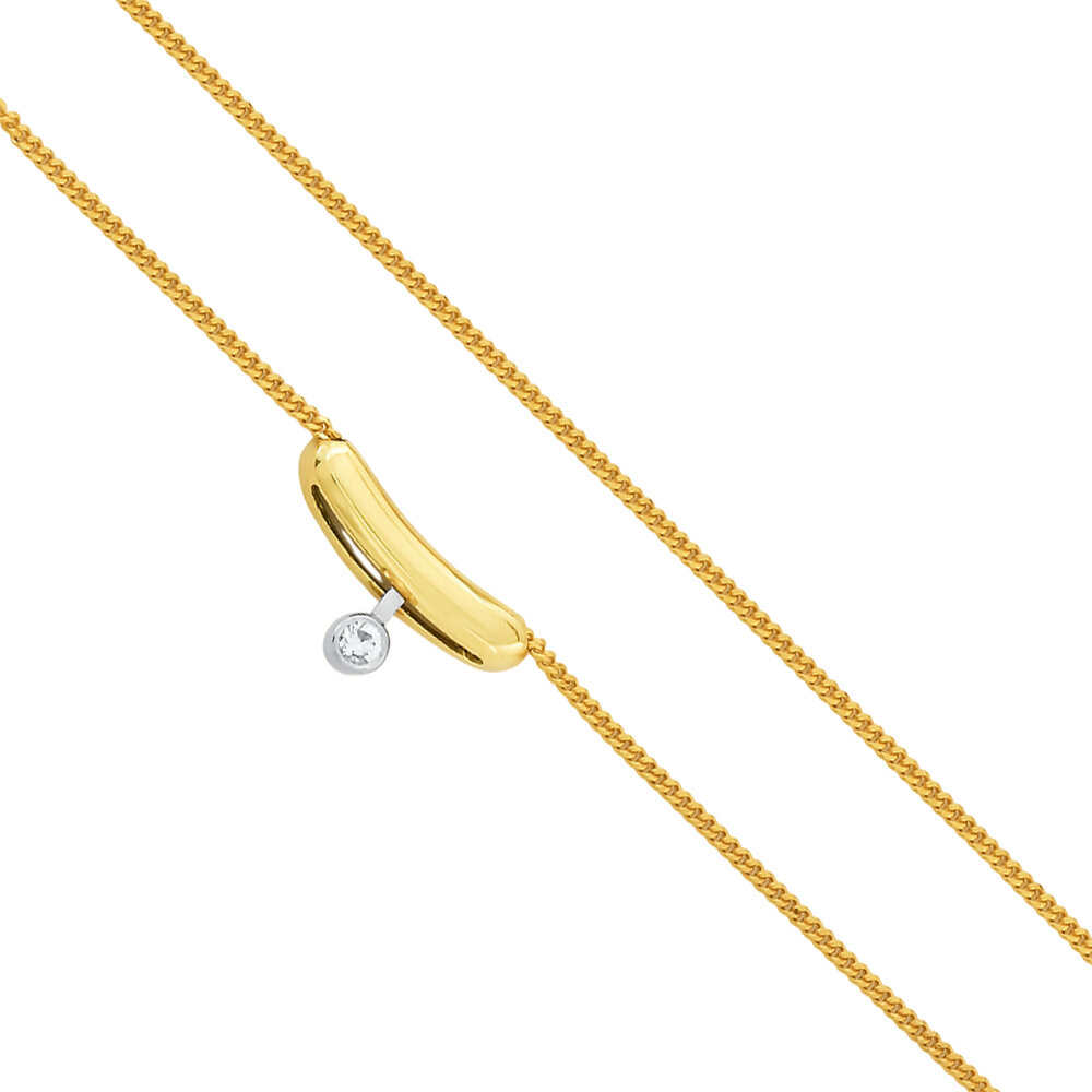 колье из желтого золота, с бриллиантом