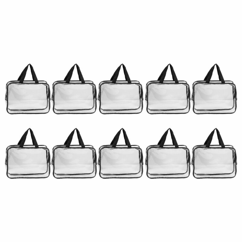 Прозрачная сумка для хранения из ПВХ-сумка из ПВХ большого размера-упаковка из десяти штук