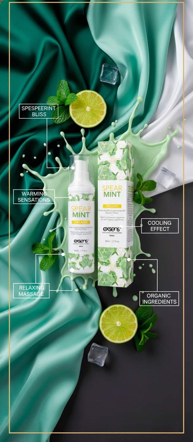 Разогревающее массажное масло Gourmet с органическими ингредиентами SPEARMINT ORGANIC