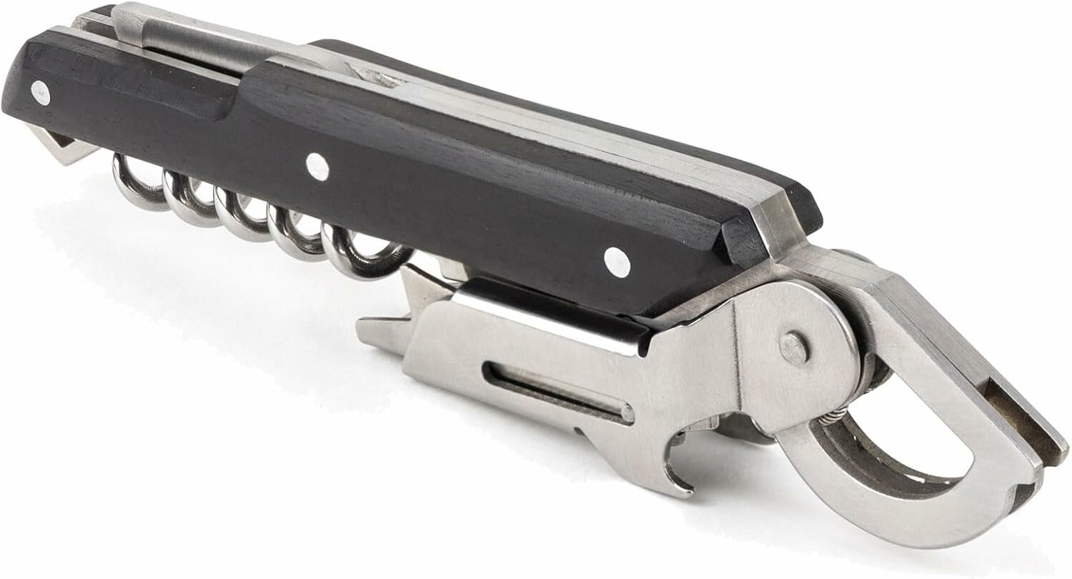 Стальной штопор Peugeot Clavelin, из нержавеющей стали c черной ручкой, 14 см, 200428