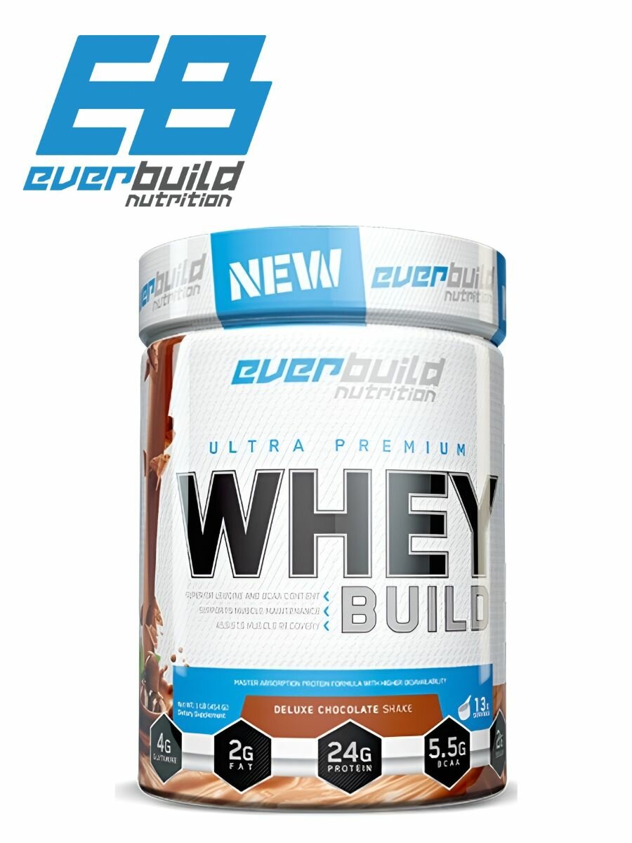 Сывороточный протеин Everbuild Nutrition Ultra Premium Whey Build 454 гр Вкус: Шоколад