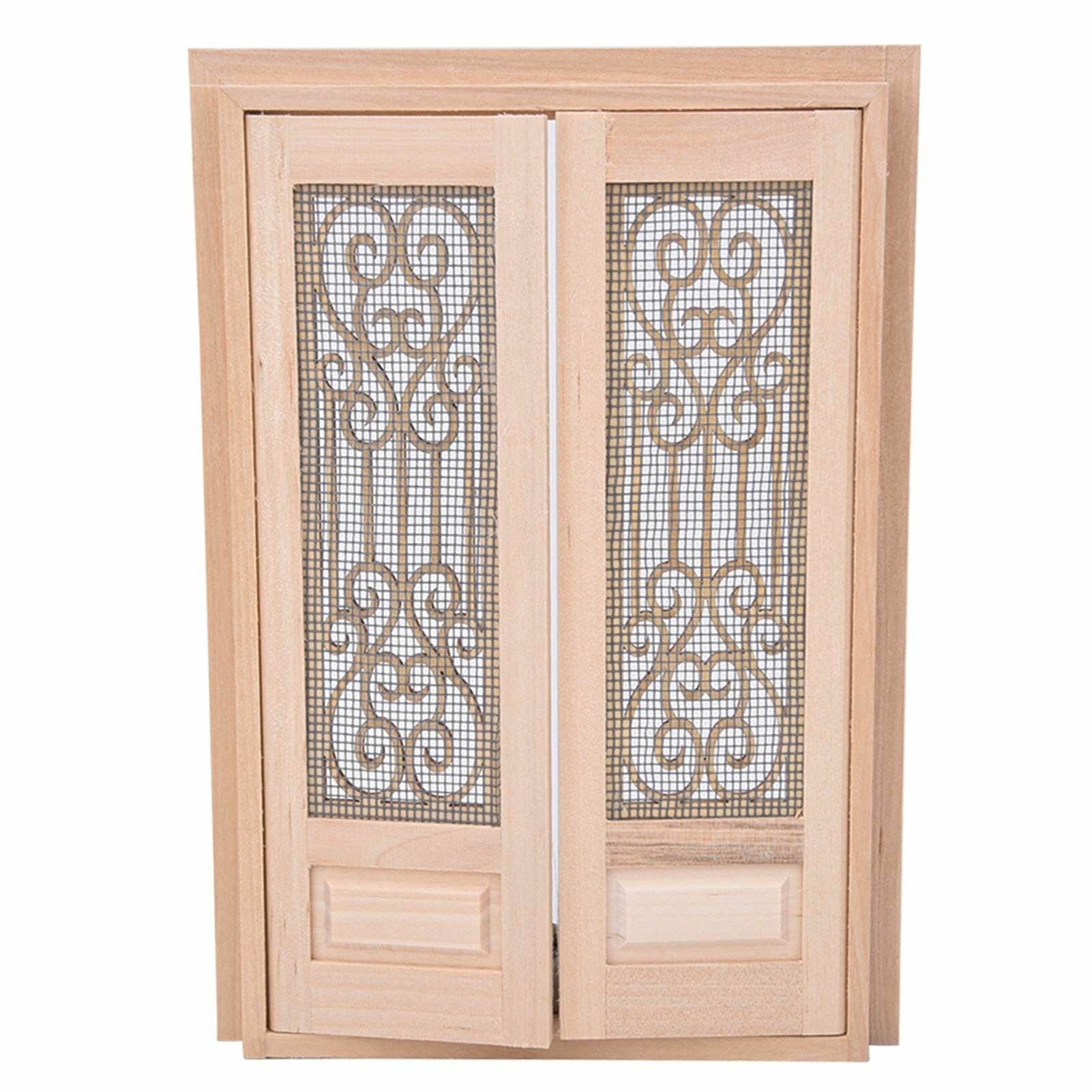 Двойные двери кукольного домика 1:12, простые мини-двери и окна, аксессуары для поделок