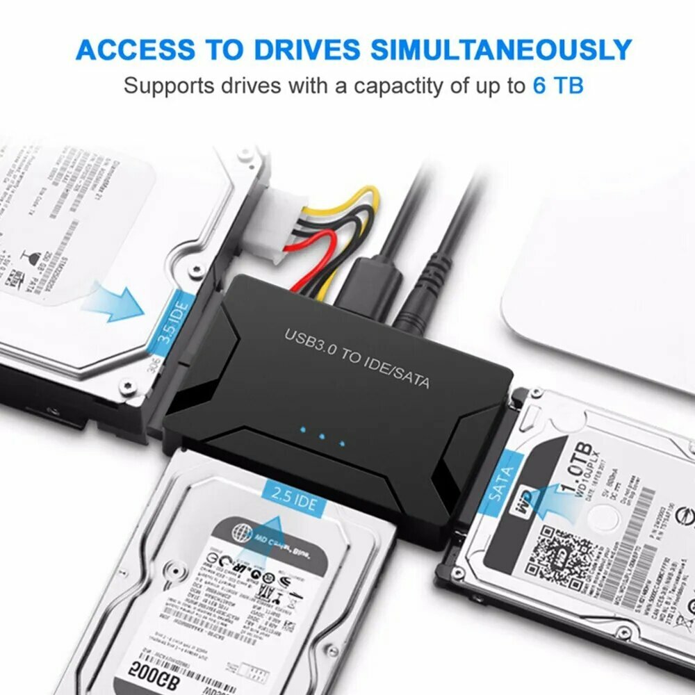 Адаптер SATA-USB IDE 3.0 2.0 Sata3 кабель, вил