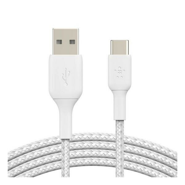 Кабель Belkin BoostCharge Braided USB-A - USB Type-C 1м (CAB002BT1MWH) White