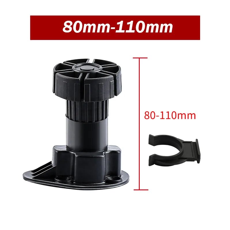 1 шт, регулируемая высота, ножка шкафа для кухни, ванной комнаты, 80 мм (до 110 мм)/100 80mm-110mm
