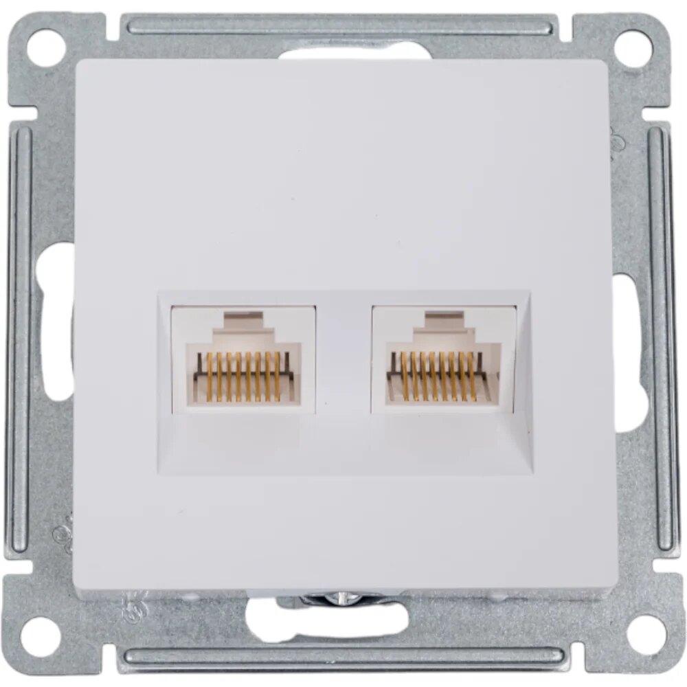 Розетка двойная компьютерная Systeme Electric (Schneider Electric) ATLASDESIGN RJ45+RJ45, кат.5E, белый