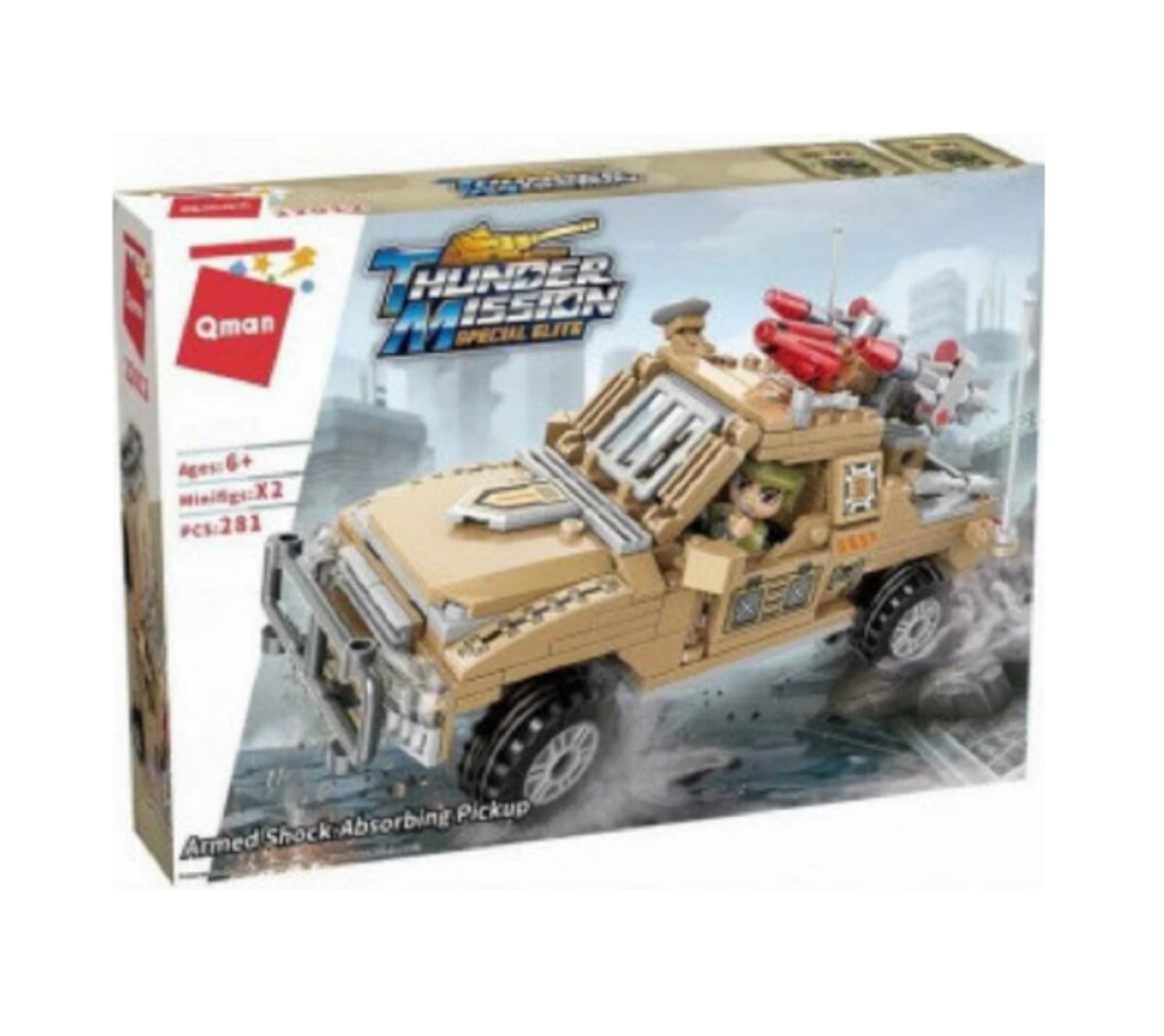 Конструктор Qman "Миссия Гром: Вооружённый пикап", 281 деталь, для детей от 6 лет