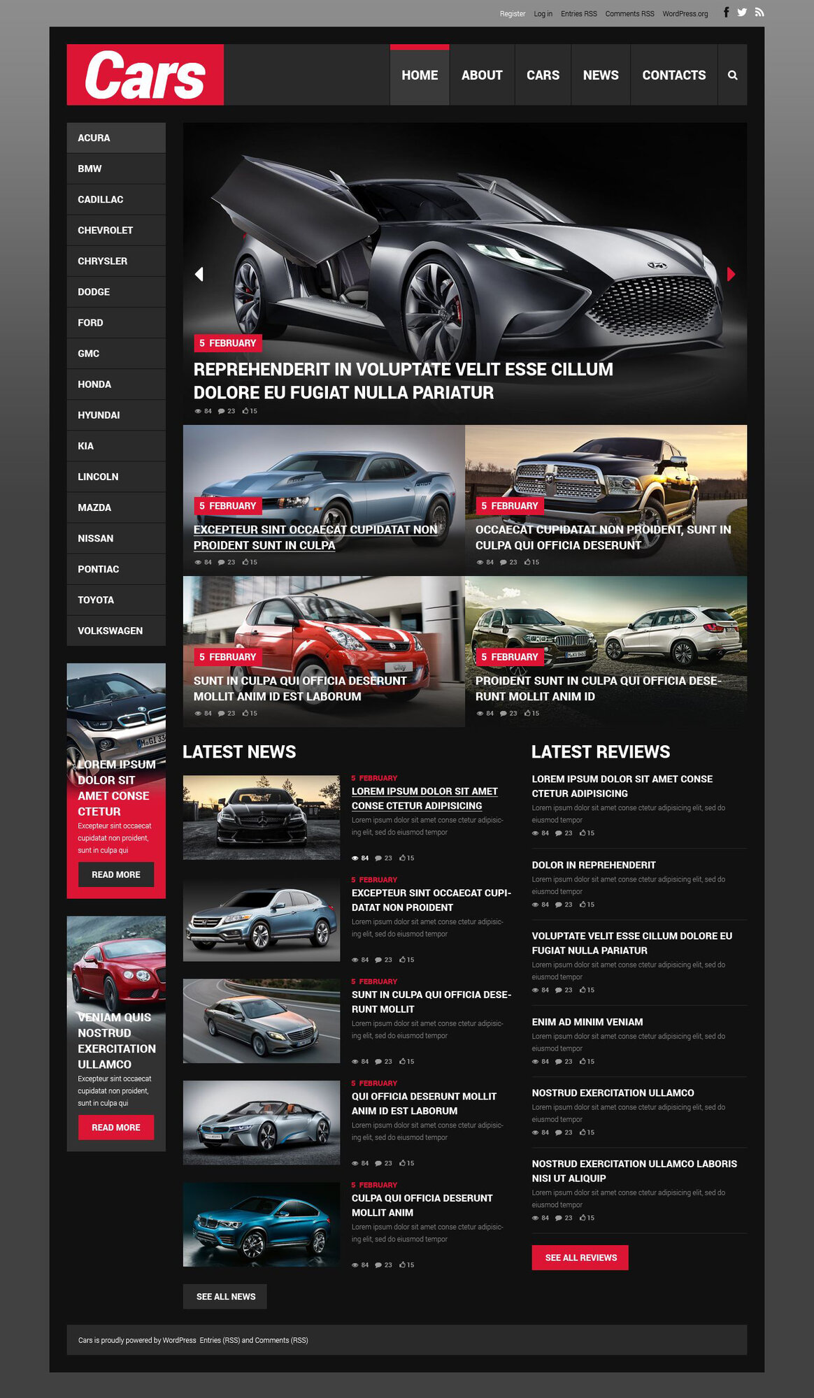 Подарочный сертификат на Шаблон для сайта Вордпресс с демоконтентом Car Responsive WordPress Theme