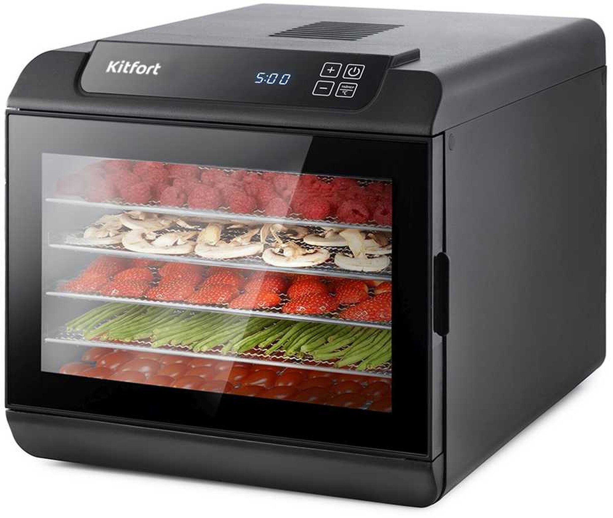 Сушка Kitfort КТ-1904, 18 поддонов, мощность 500Вт, черный цвет