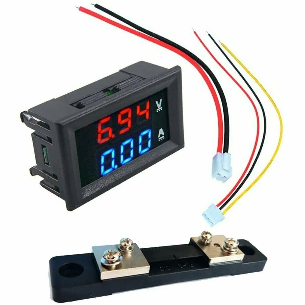 1шт DC0-100V 50A светодиодный Цифровой Вольтметр С Двойным Дисплеем, Амперметр С Шунтом