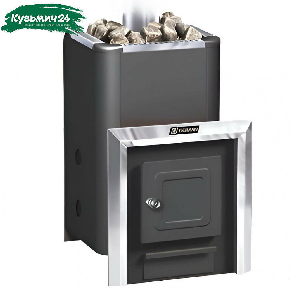 Печь для бани Ермак 16 Классика, дверца глухая, 16 кВт, d115 мм, до 16 куб. м