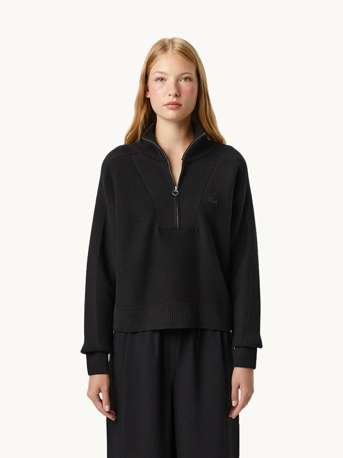 Свитер LACOSTE, размер 40 EU, , чёрный