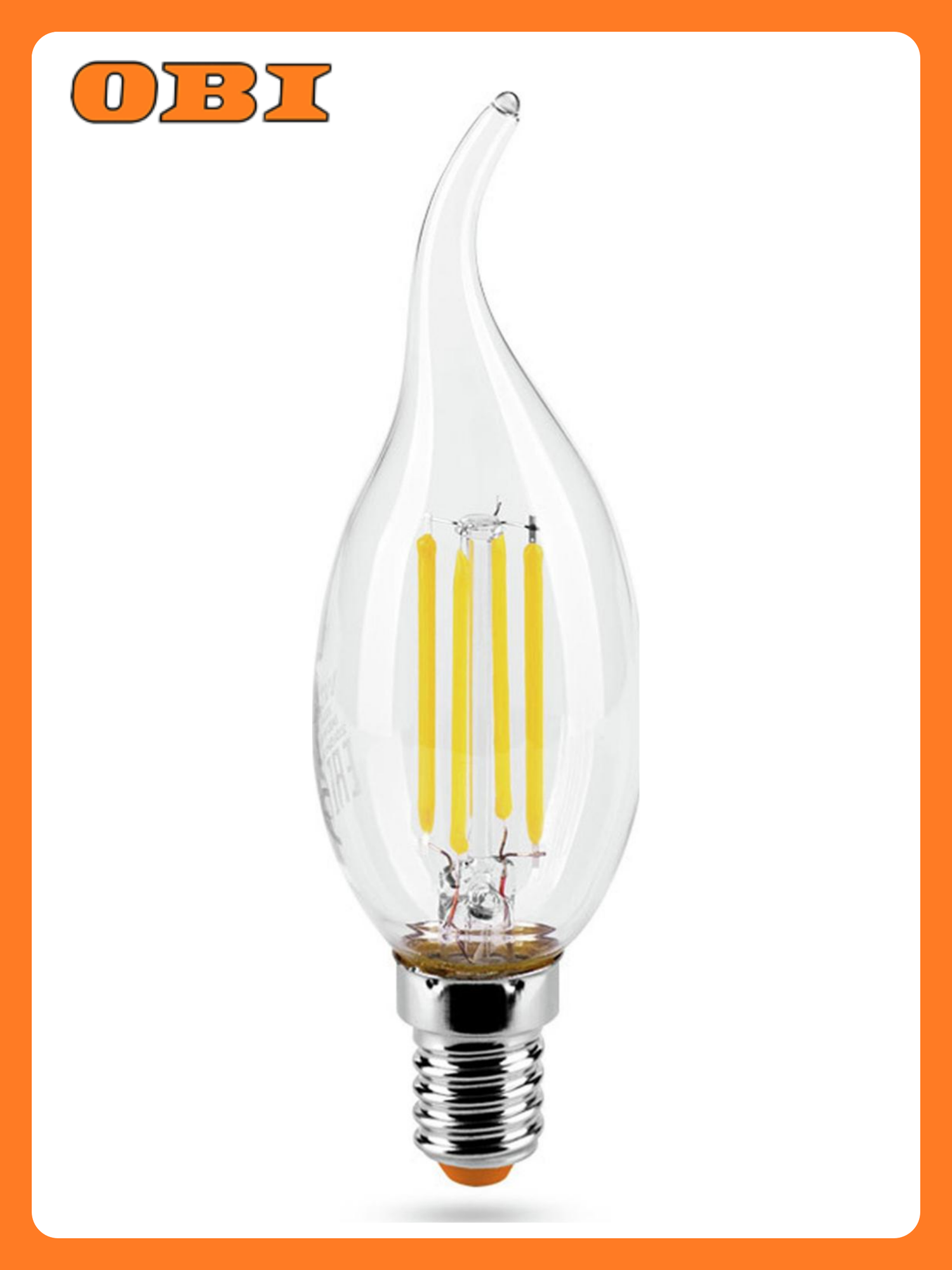 Светодиодная лампа Wolta FILAMENT E14 7 Вт 730 лм 4000 К свеча на ветру