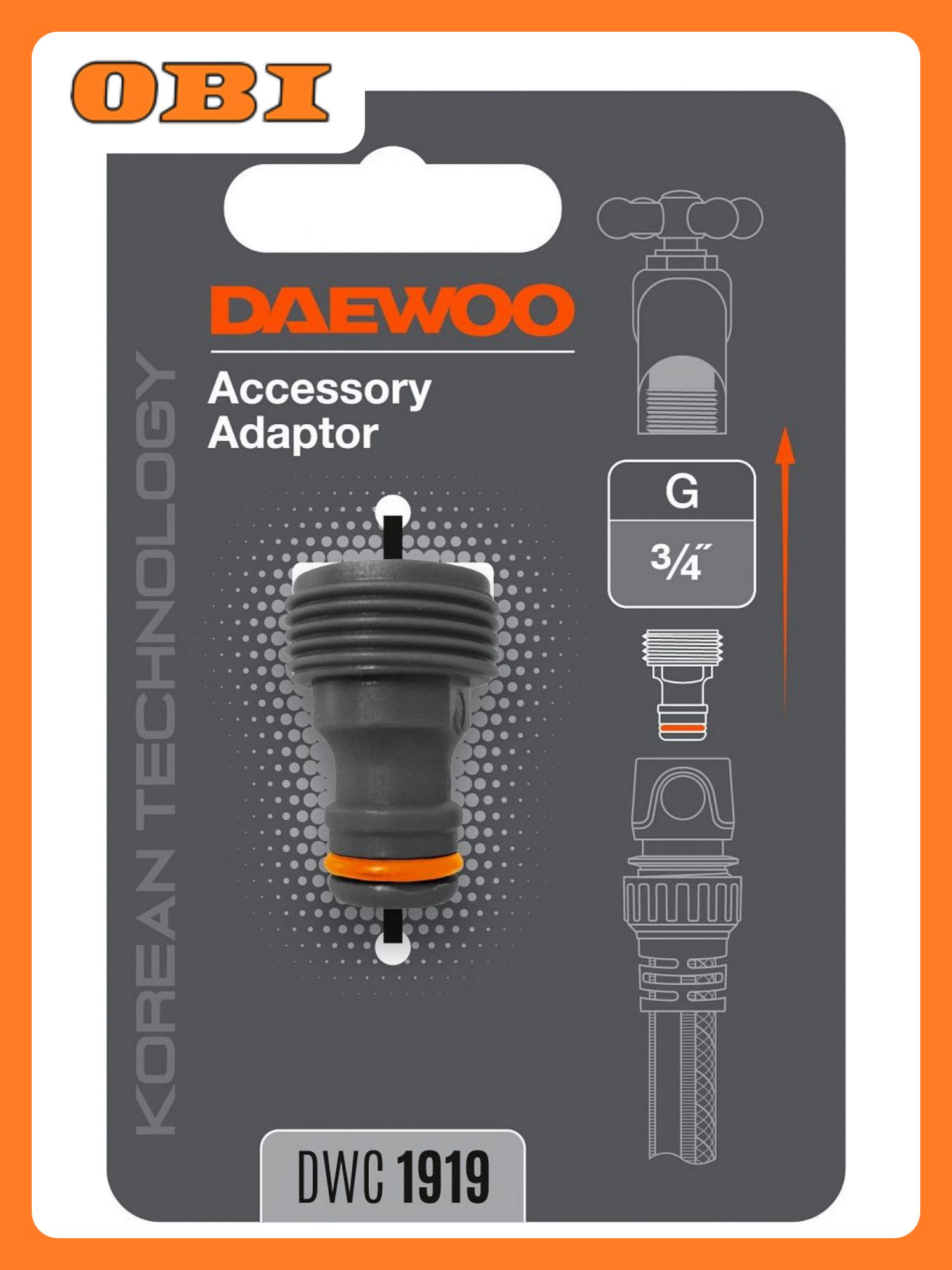 Адаптер для кранов Daewoo DWC 1919 с внутренней резьбой G3/4" (26,5 мм)