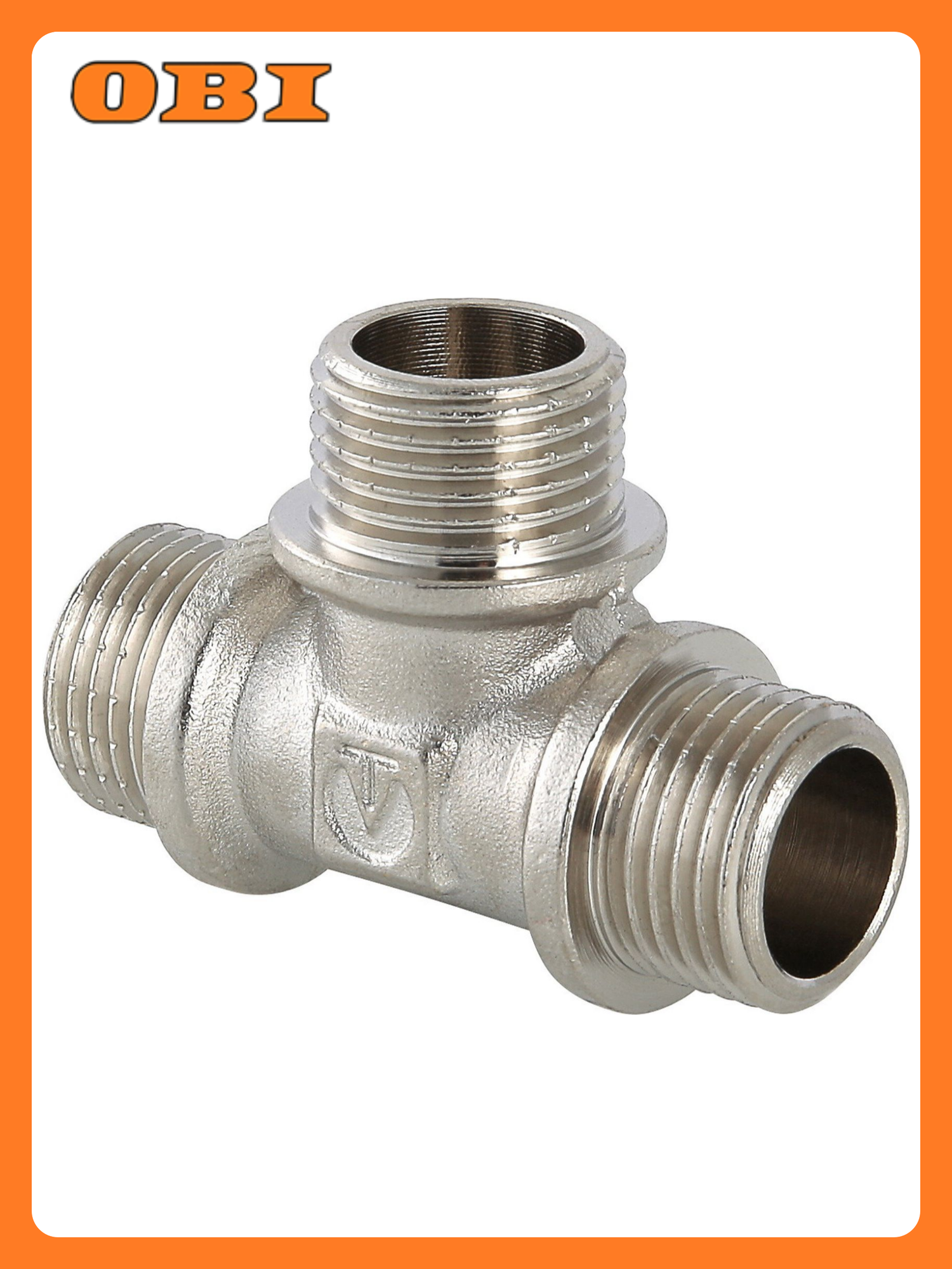 Фитинг VALTEC, латунь, никелированный, тройник, переходной, 3/4", 1/2", 1/2"