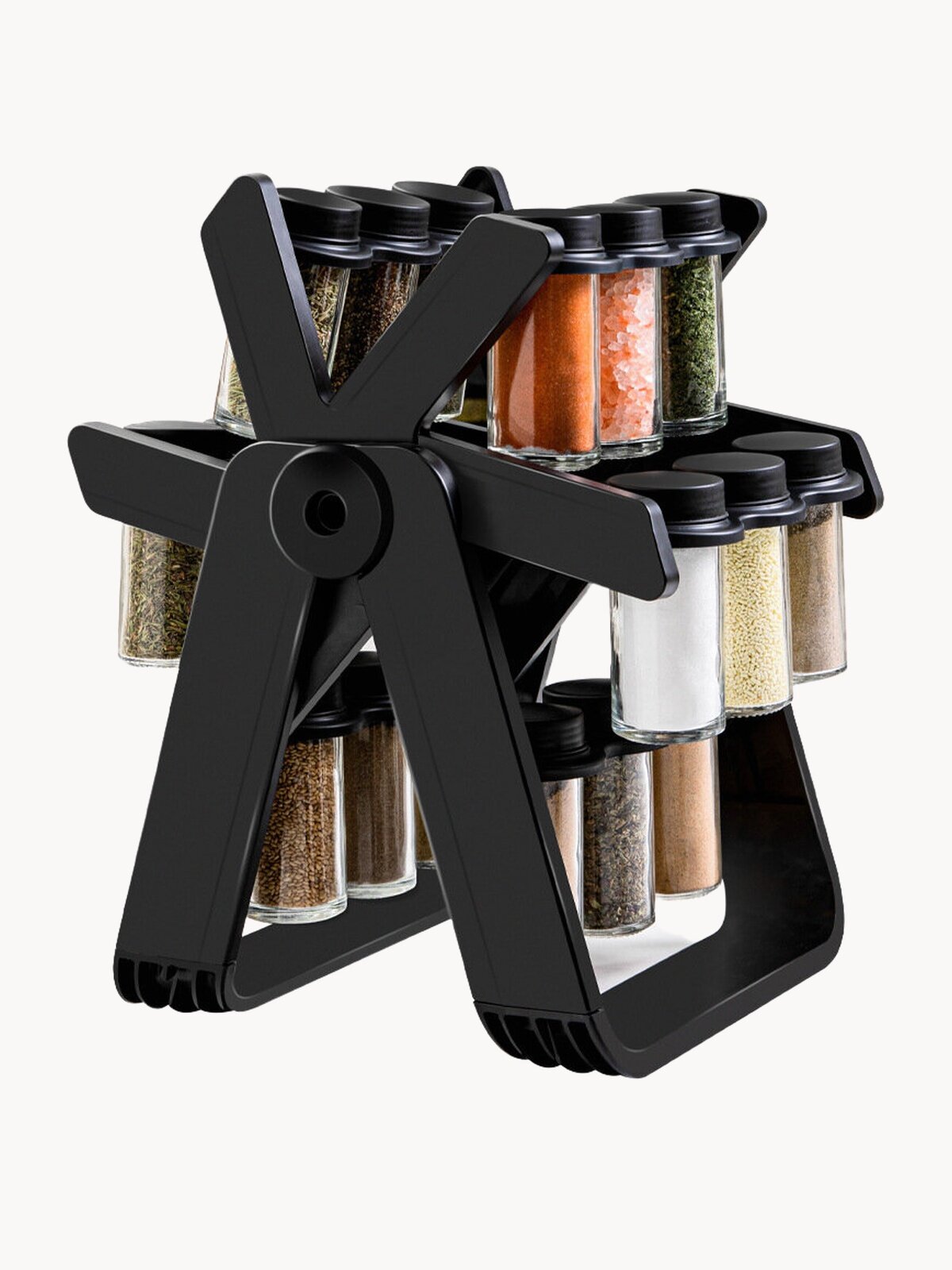 Набор для специй MyPads 18 баночек . Емкость для хранения специя на вращающейся подставке карусели . Кухонный органайзер для приправ