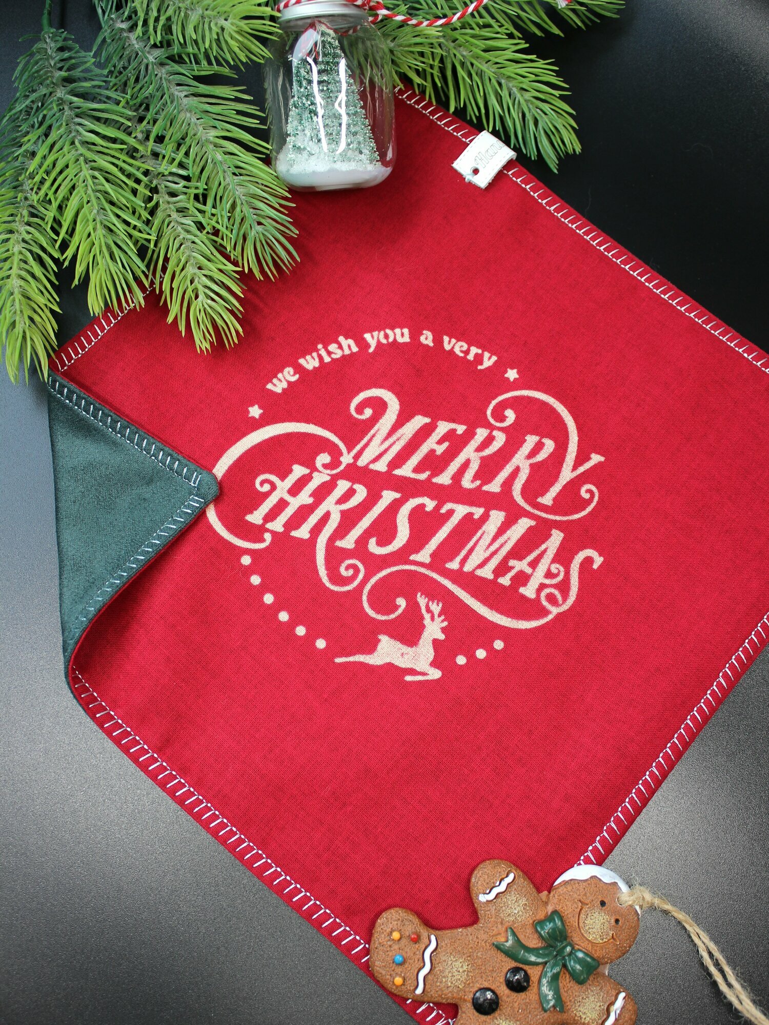 Платок для ножа Хэнк EDC "Merry Christmas" и "Счастливого Рождества"
