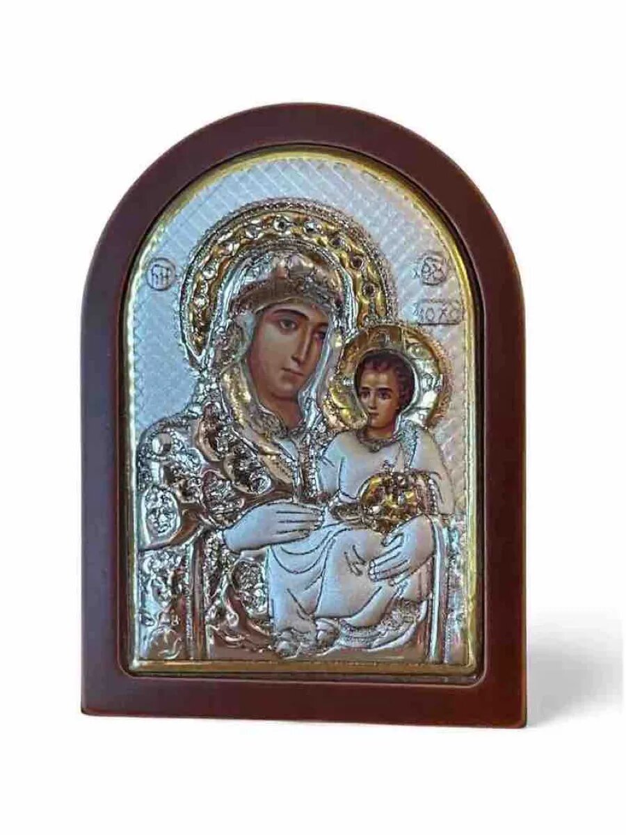 Икона Богородицы Иерусалимская в посеребреном окладе