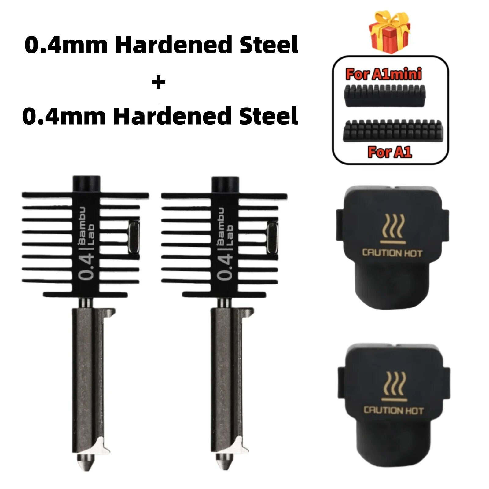 2 форсунки Bambu Lab 0.4 мм hardened steel для A1/A1 mini